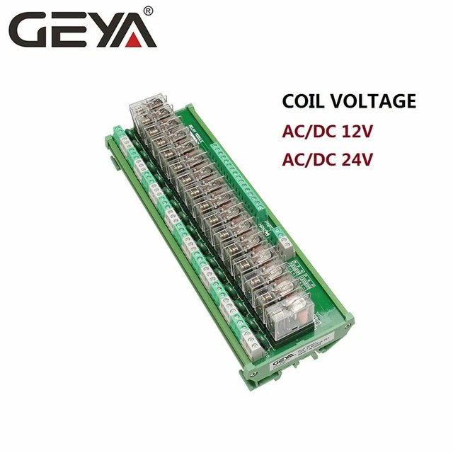 GEYA OMRON RELAY Module for PLC 16 Channel 12V 24V AC/DC 1NO1NC ...