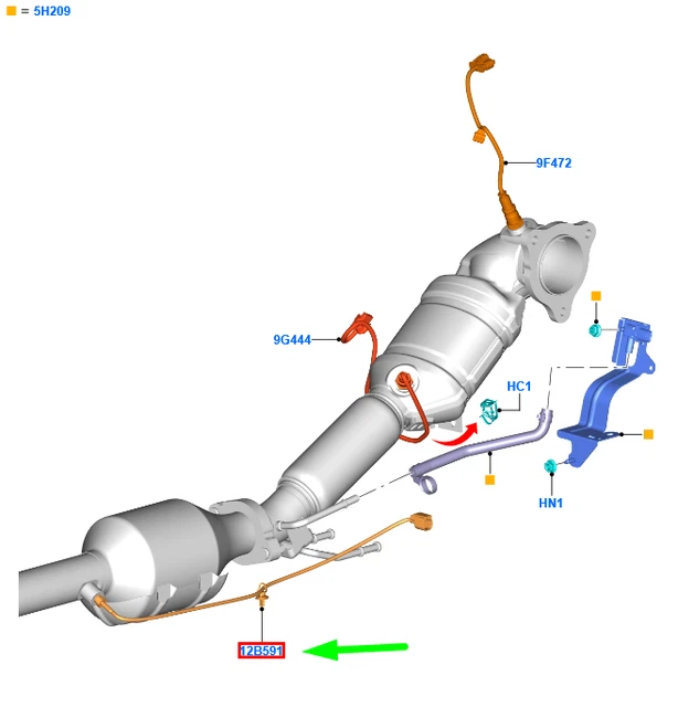 FORD FOCUS MK4 Exhaust Gas Temperature Sensor 2345661 KX61-12B591-AA ...