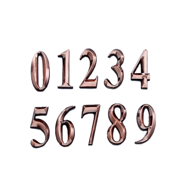 PLASTIC 3D MAILBOX Numbers Bronze Number Stickers Digital Signage ...