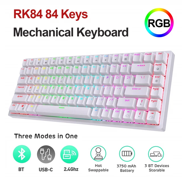 ROYAL KLUDGE RK84 Mechanical Keyboard Wireless bluetooth5.0 RGB 84 Ke £ ...