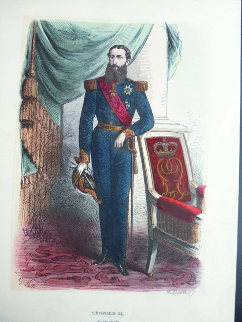 ENGRAVING 19°:BELGIUM: LEOPOLD II King of the Belgians £17.35 - PicClick UK