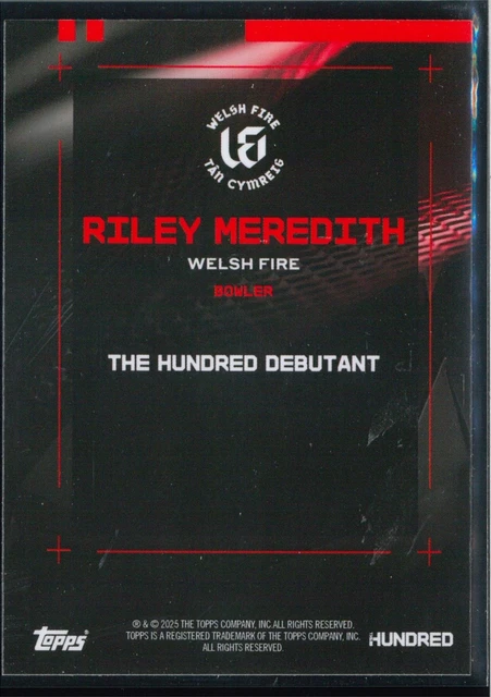 2025 TOPPS THE Hundred Riley Meredith £2.49 - PicClick UK
