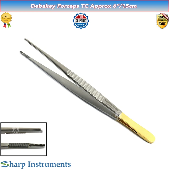 TC DEBAKEY ATRAUMATIC Tissue Forceps 6" Surgical Thumb Tweezers Mucosal ...