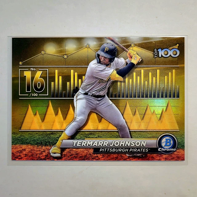 TERMARR JOHNSON/50 2024 Bowman Top 100 rifrattore oro cromato #BTP-16 ...