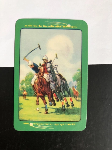VINTAGE RETRO ART Woolworths/Coles Swap Card: Horse Polo Game Man Ride ...