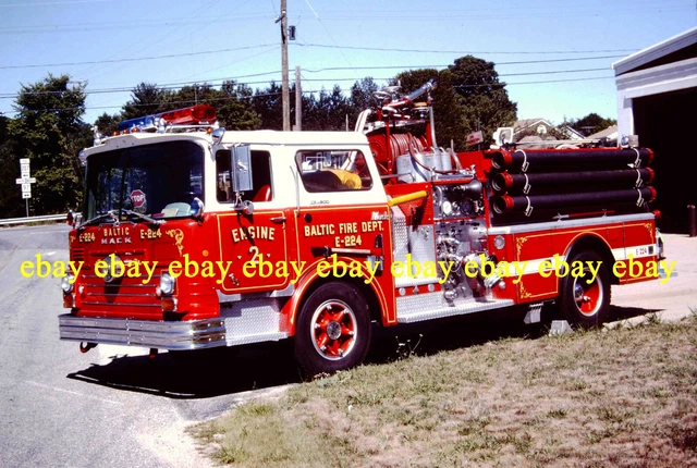FIRE APPARATUS SLIDE Baltic CT Fire Dept Engine 224 1968 Mack CF Pumper ...