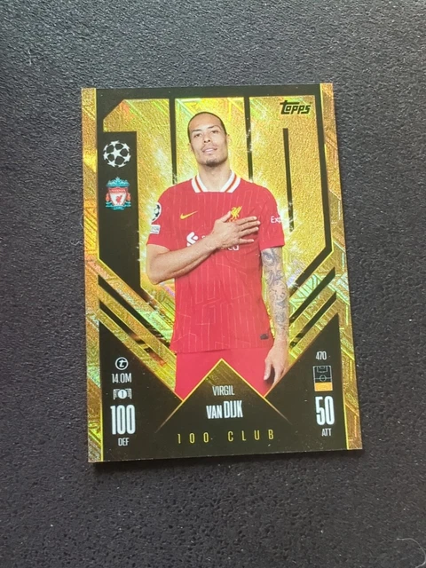 TOPPS MATCH ATTAX Champions League 2024/25 - Virgil Van Dijk - 100 Club EUR 2,00 - PicClick IT