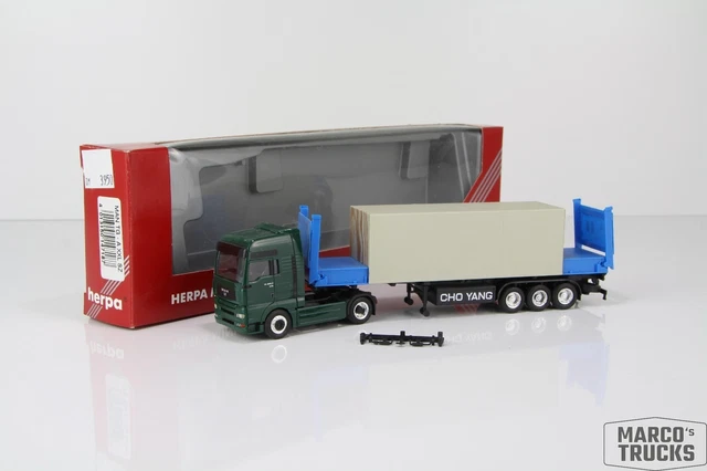 HERPA MAN TGA XXL Flatcontainer-Sattelzug "Cho Yang" Nr. 147187 /H8812 ...