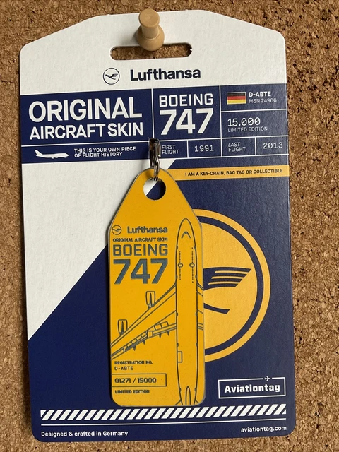 *RARE* AVIATIONTAG | Lufthansa Boeing 747-400 D-Abte | Msn 24966 Yellow ...