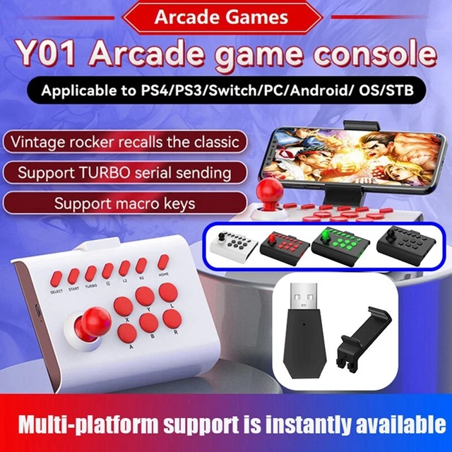 WIRELESS ARCADE GAME Console+2.4G Adapter Bluetooth Joystick Controller ...