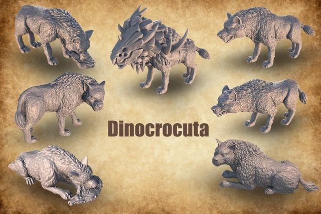 PREHISTORIC HYENA, DND Fantasy RPG Wargames Wild Beast Dinocrocruta ...