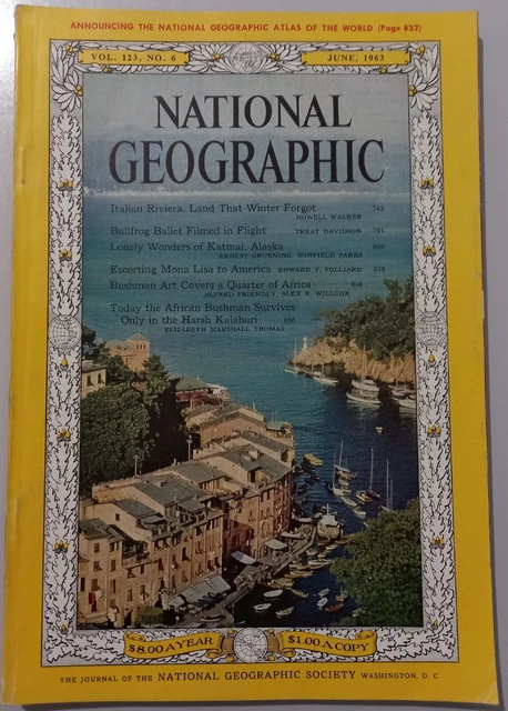 60 YEAR OLD National Geographic Magazine + Map Supplement February 1964 ...