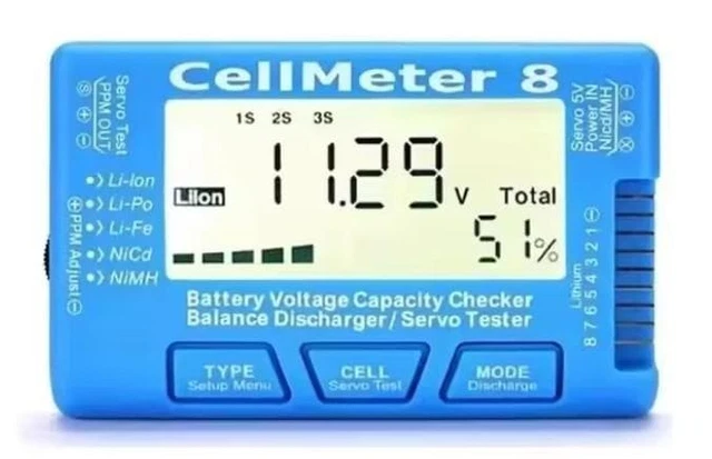 BATTERY CHECKER / Servo Tester / CellMeter 8 Blue £77.15 - PicClick UK