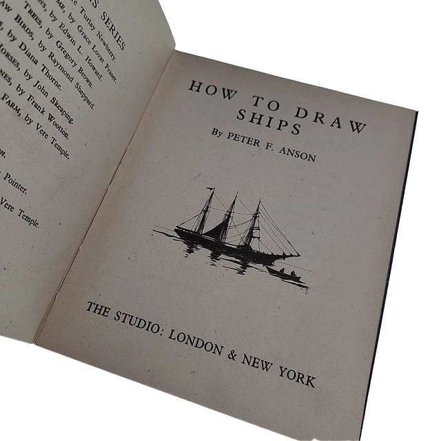 HOW TO DRAW Ships Peter Anson 1942 Hardback Book £13.50 - PicClick UK