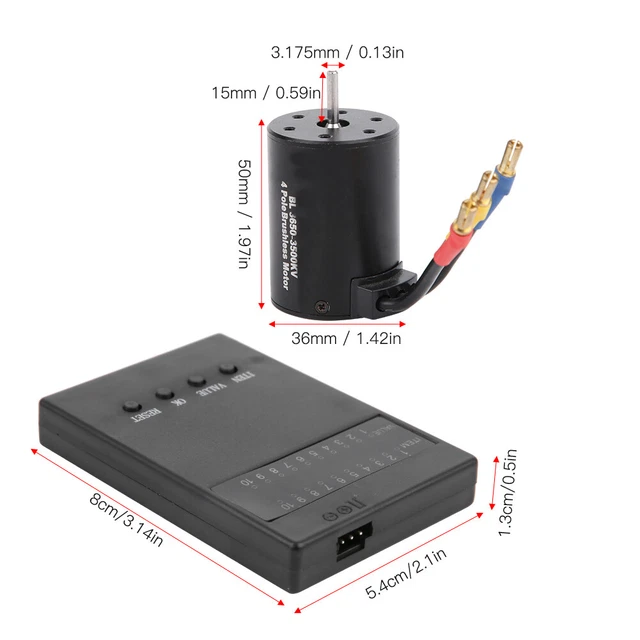 3650 3500KV BRUSHLESS Motor Program Card 60A ESC With Waterproof BEC ...
