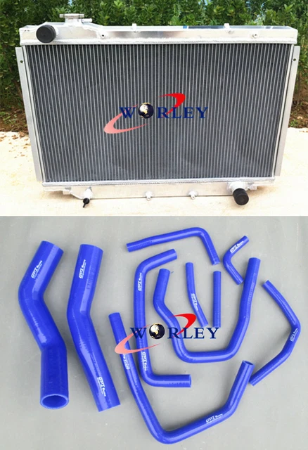 ALUMINUM RADIATOR+BLUE HOSE for TOYOTA Land Cruiser 80 Series HDJ80 ...