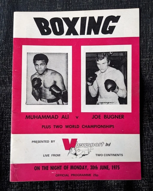 1975 MUHAMMAD ALI vs Joe Bugner UK CC Viewsport Boxing Programme World ...
