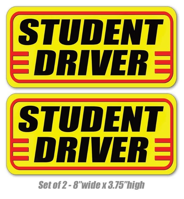 STUDENT DRIVER CAR Sticker Bumper Sticker Decal Label Safety Caution ...
