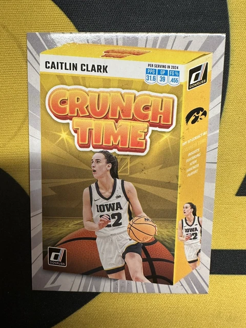 2024 PANINI CAITLIN Clark Collezione Crunch Time Inserto Iowa Hawkeyes ...