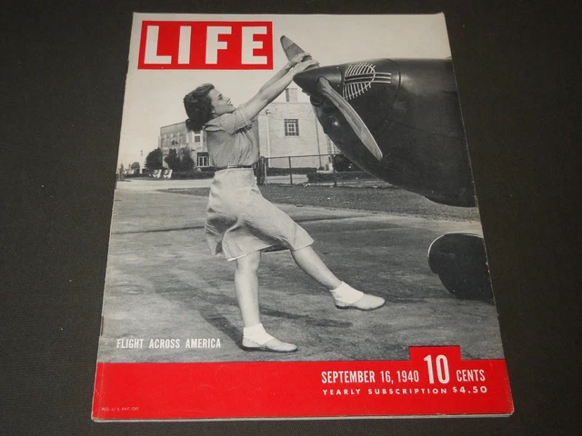 16 SEPTEMBRE 1940 LIFE MAGAZINE - FLIGHT ACROSS AMERICA - COUVERTURE ...