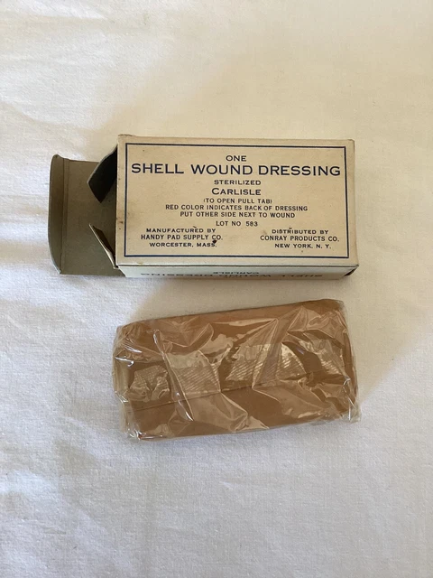 TRES RARE US WW2 SHELL WOUND DRESSING Handy Pad ORIGINAL - MEDICAL ...
