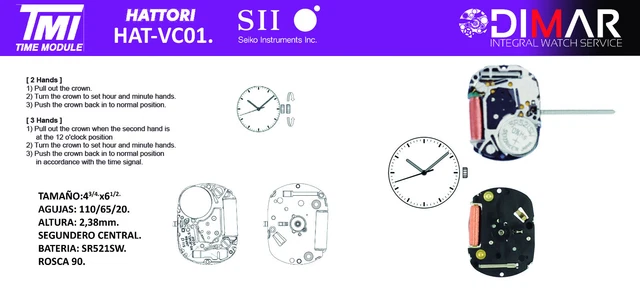 MOUVEMENT HATTORI - Tmi - Calibre. VC01 EUR 11,25 - PicClick FR