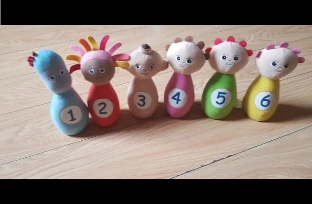 CBEEBIES IN THE night garden soft plush skittles bowling set baby toys ...