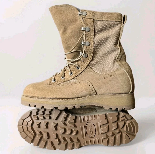 NEW BELLEVILLE COMBAT Boots Men’s 5W Vibram Gore-Tex Tan Suede Military ...