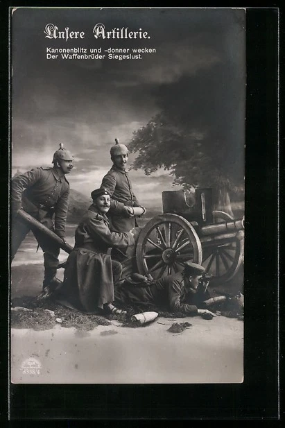 AK OUR ARTILLERY, soldiers with artillery weapon in front of photo ...