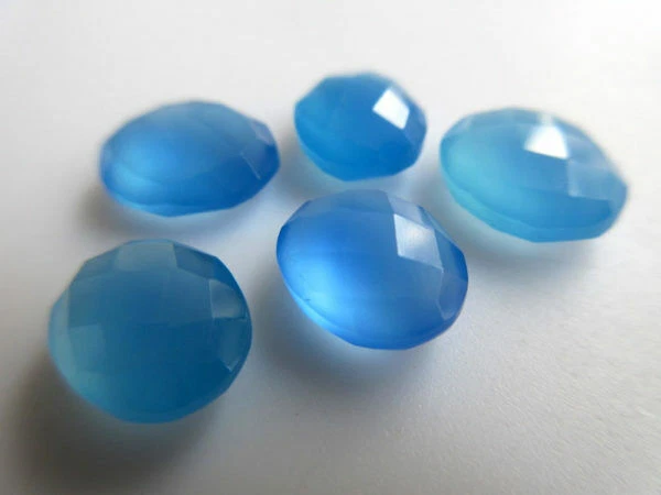 PIERRE PRÉCIEUSE BLEUE calcédoine forme ovale coupe vérificateur ...