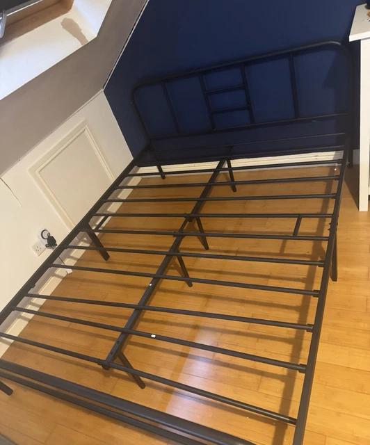 BLACK METAL KING size bed frame good condition dismantled £30.00 ...