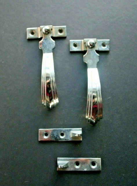 ART DECO CHROME casement window latches x 2 pair door handles EUR 20,52 ...
