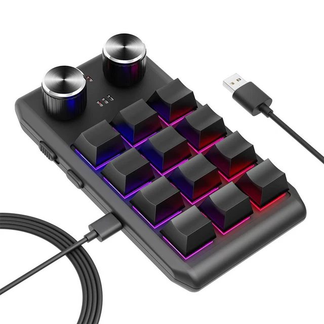 12 KEY KEYBOARD Custom Shortcuts RGB Programmable Keys Bluetooth ...