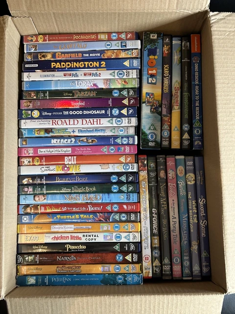 40 X DVD Kids Bundle Job Lot Animation Disney Pixar Etc Film Collection ...