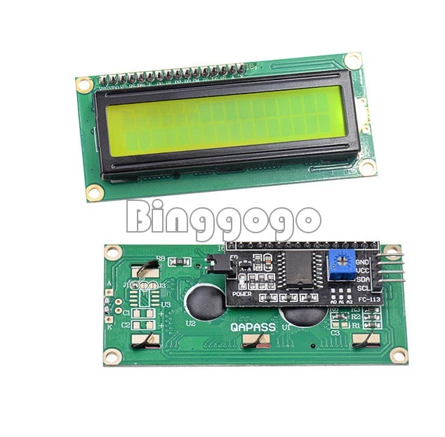 YELLOW LCD I2C Module LCD1602 16x2 Character Display HD44780 For ...