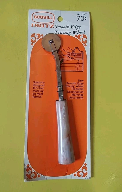 VINTAGE SCOVILL DRITZ Smooth Edge Tracing Wheel Bakelite Handle 735 ...
