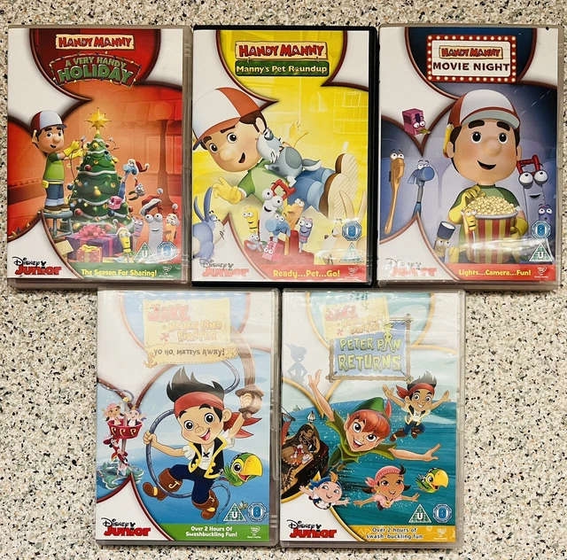 5 X DISNEY Junior Handy Manny & Jake Neverland Pirates DVD Job Lot ...