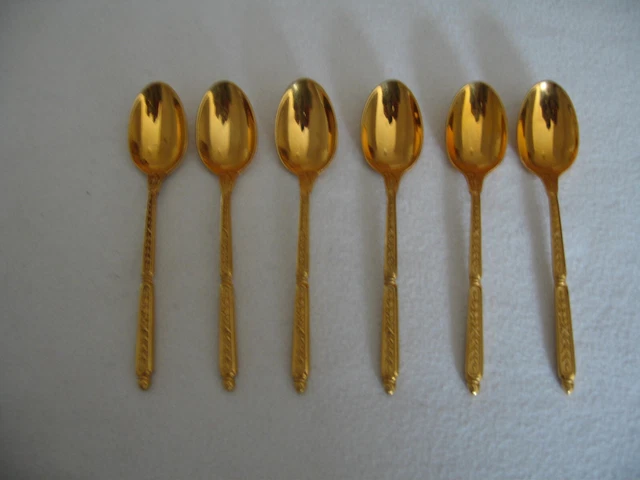 6 CHRISTOFLE MOKKALÖFFEL L= 10,4 cm Modell Natascha vergoldet top erhalten. EUR 59,90 - PicClick DE