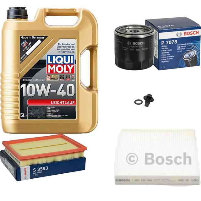 BOSCH INSPECTION SET 5L Liqui Moly Bon fonctionnement 10W-40 pour Mazda ...