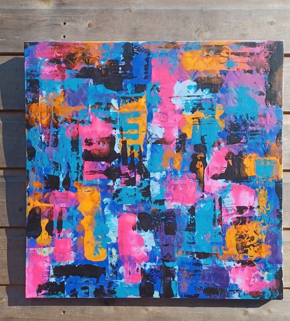 LARGE ORIGINAL ABSTRACT PAINTING Laura Hall, Cornwall,Gift, Art ...