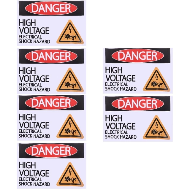6 SHEETS HIGH Voltage Electrical Box Warning Sticker Peel and Label £13 ...