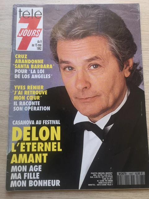 TÉLÉ 7 JOURS 9/05/1992; Alain Delon/ Nilda Fernandez/ Patrick Roy/ Y ...