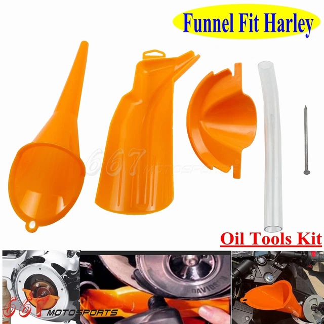 CRANKCASE FILL FUNNEL + Primary Case Oil Fill Oil Funnel Set For Harley ...