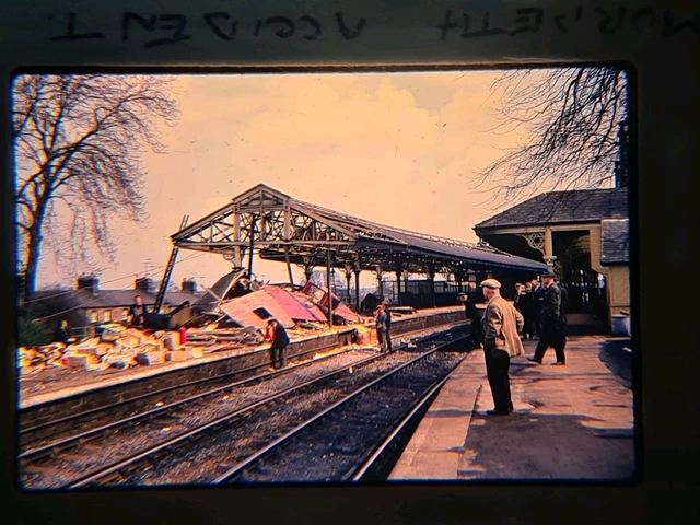 35MM COLOUR SLIDE 1969 Morpeth Railway Station Train Accident ...