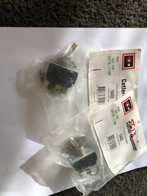 CUTLER-HAMMER TOGGLE SWITCHES new old stock In Package 93A402E eaton ...