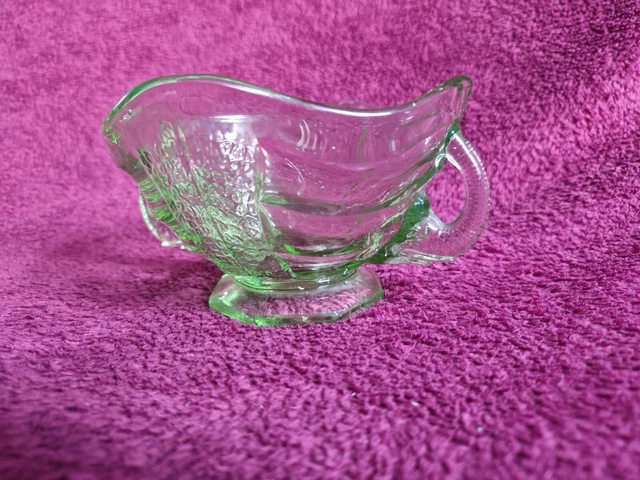 VINTAGE ART DECO Sowerby Green Glass Elephant Handled Posy / Flower ...