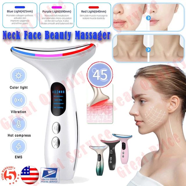 LED MICROCURRENT SKIN Tightening Lifting Device Face Neck Facial Beauty ...