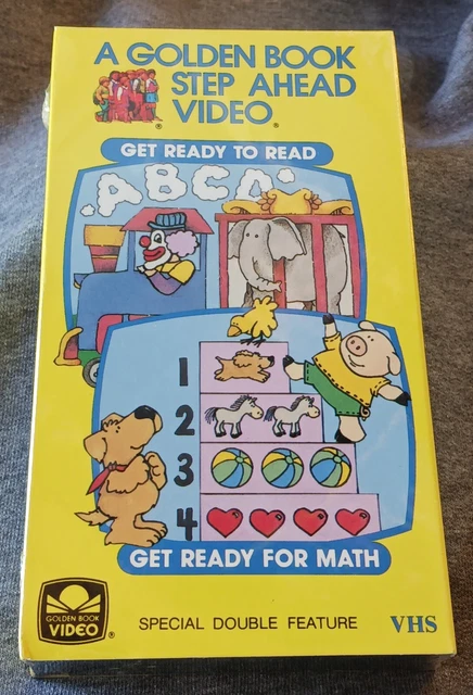 A GOLDEN BOOK STEP AHEAD VIDEO: "Get Ready to Read/Math" Sealed VHS ...