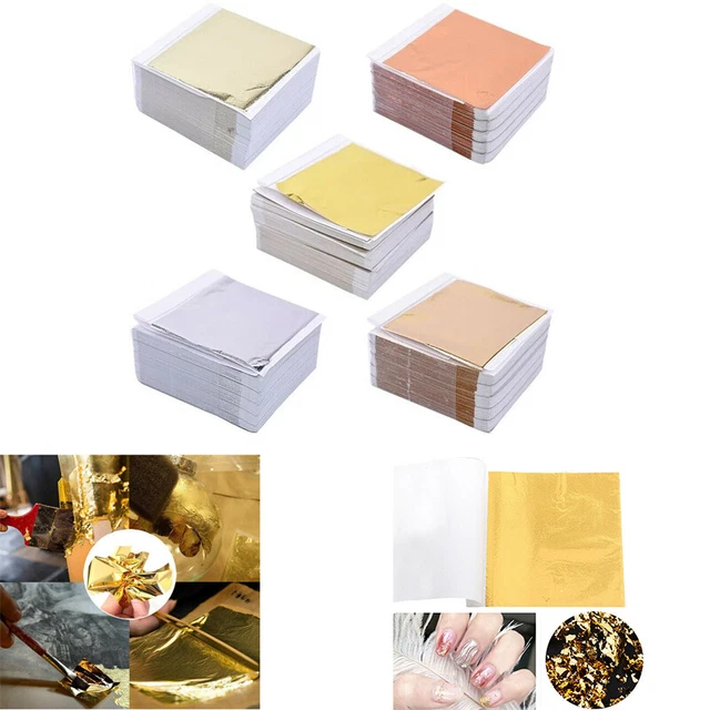 100X GOLD LEAF Sheets Art Craft Design Gilding Framing Scrap Premium ...