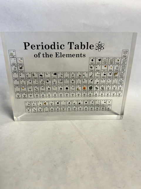 PERIODIC TABLE WITH Real Elements Inside Acrylic Periodic Table Display ...